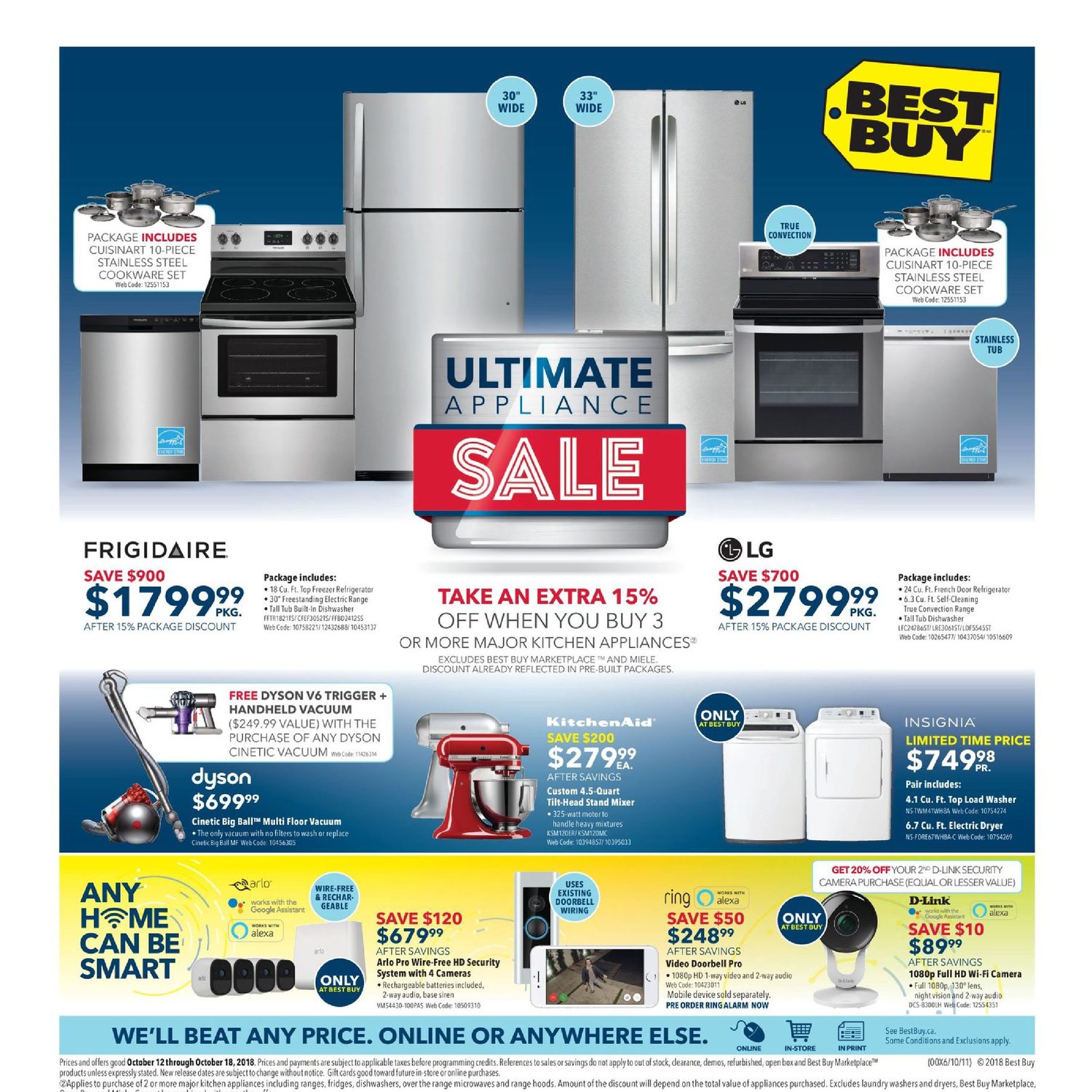 Best Buy Weekly Flyer - Weekly - Ultimate Appliance Sale - Oct 12 – 18 ...