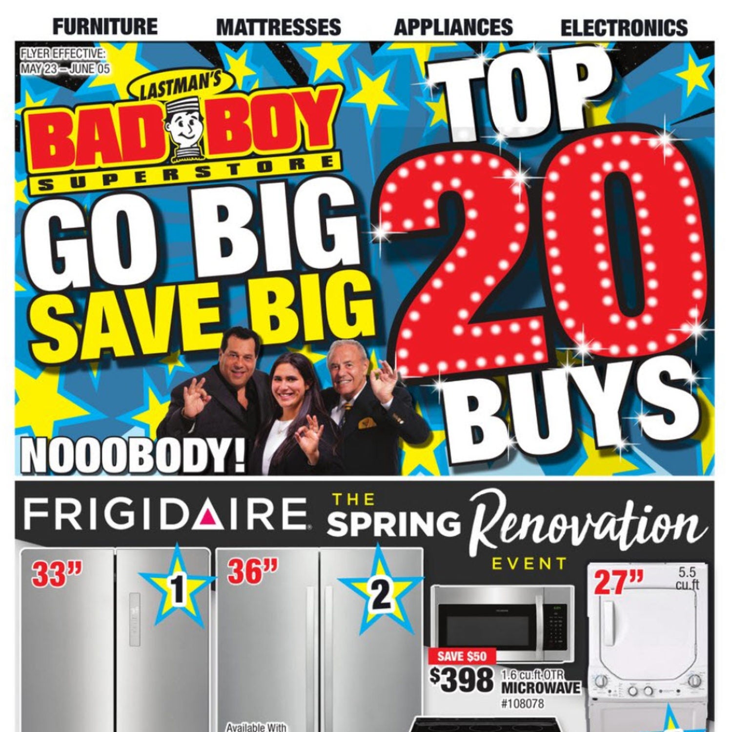 Bad Boy Furniture Weekly Flyer - Go Big Save Big Top 20 Buys - May 23 ...