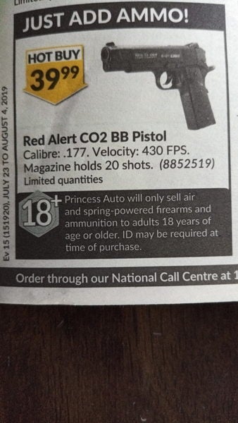 [Princess Auto] Red Alert CO2 BB pistol (rd-1911) Blow Back - $39.99 ...