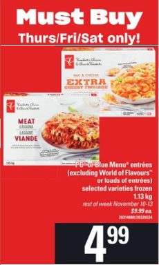 [Loblaws] PC Frozen Meat Lasagna, 1.13kg - $4.99 (half price). 3-day ...