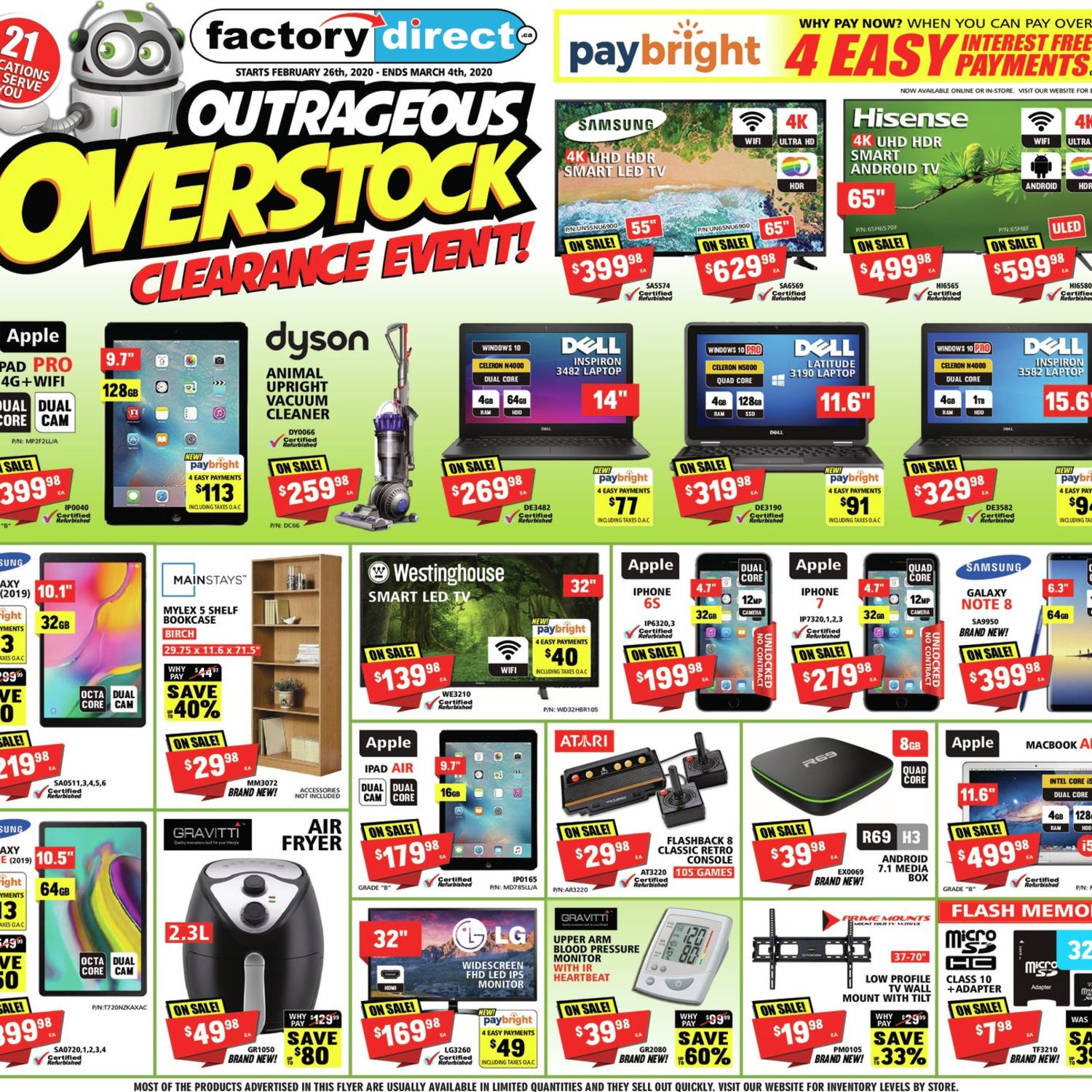 Factory Direct Weekly Flyer - Outrageous Overstock Clearance Event ...