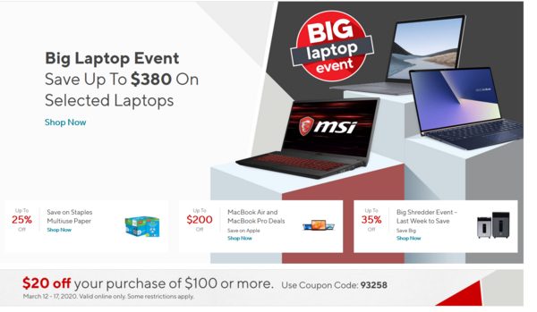 [Staples] Staples $20 off $100 - Page 3 - RedFlagDeals.com Forums