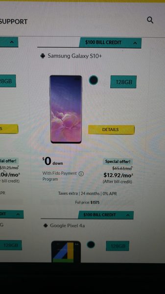 [Fido] Samsung S10 Plus $260 YMMV (HUP requires 2 year contract but you ...
