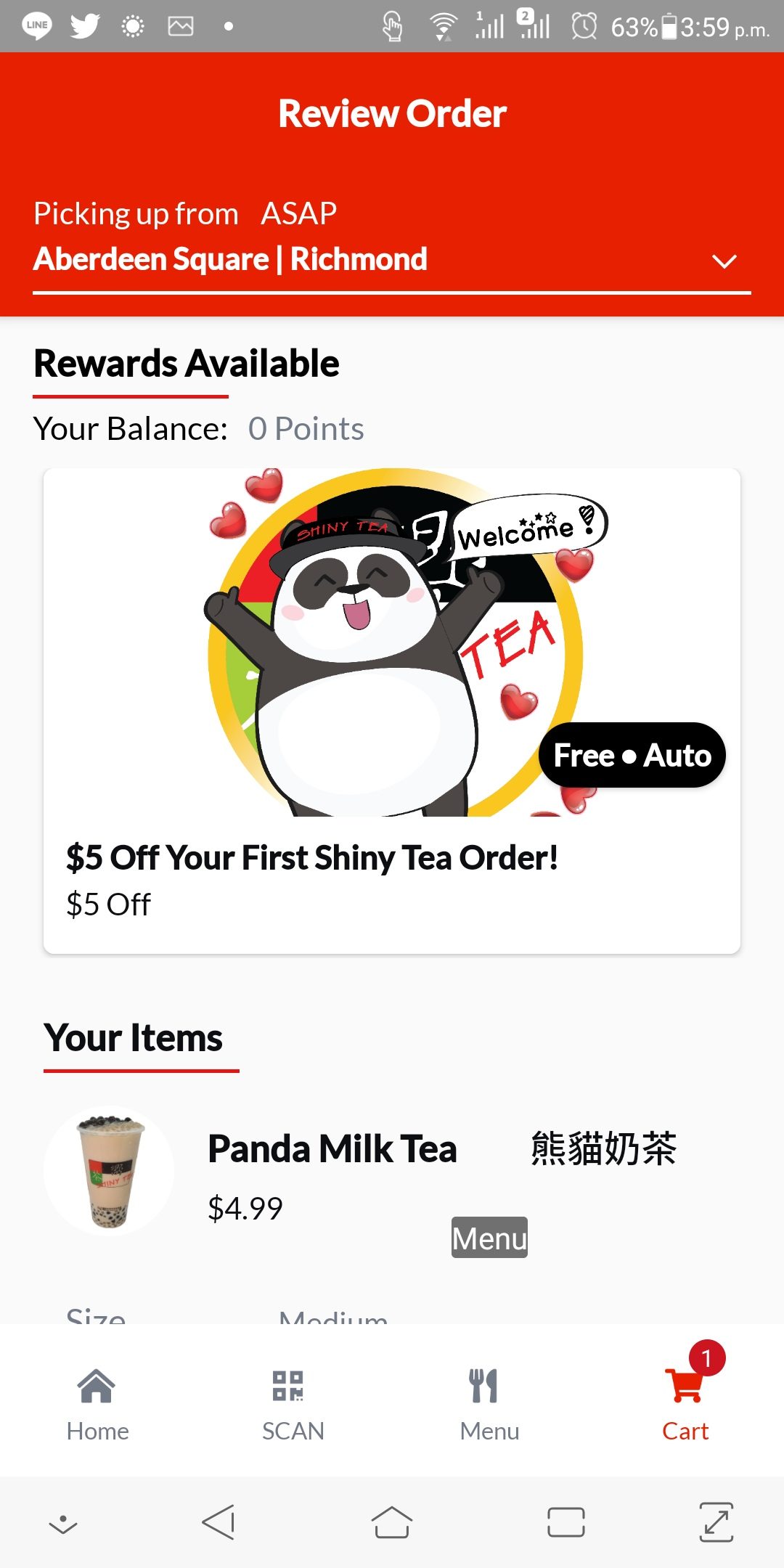 [Shiny tea bubble tea] Vancouver Sign up the shiny tea app get $5 on ...