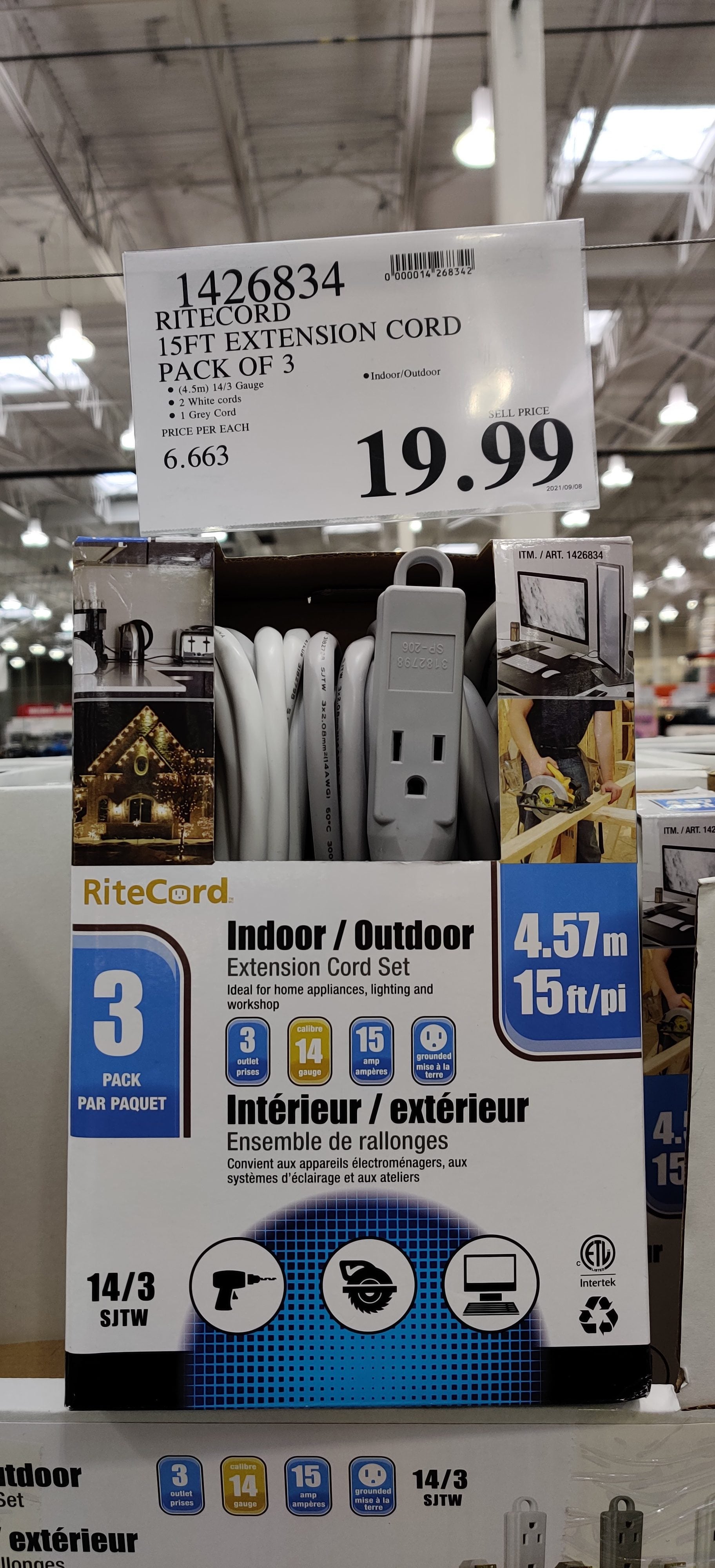 [Costco] 3 x 15ft 14/3 extension cord $19.99 - RedFlagDeals.com Forums