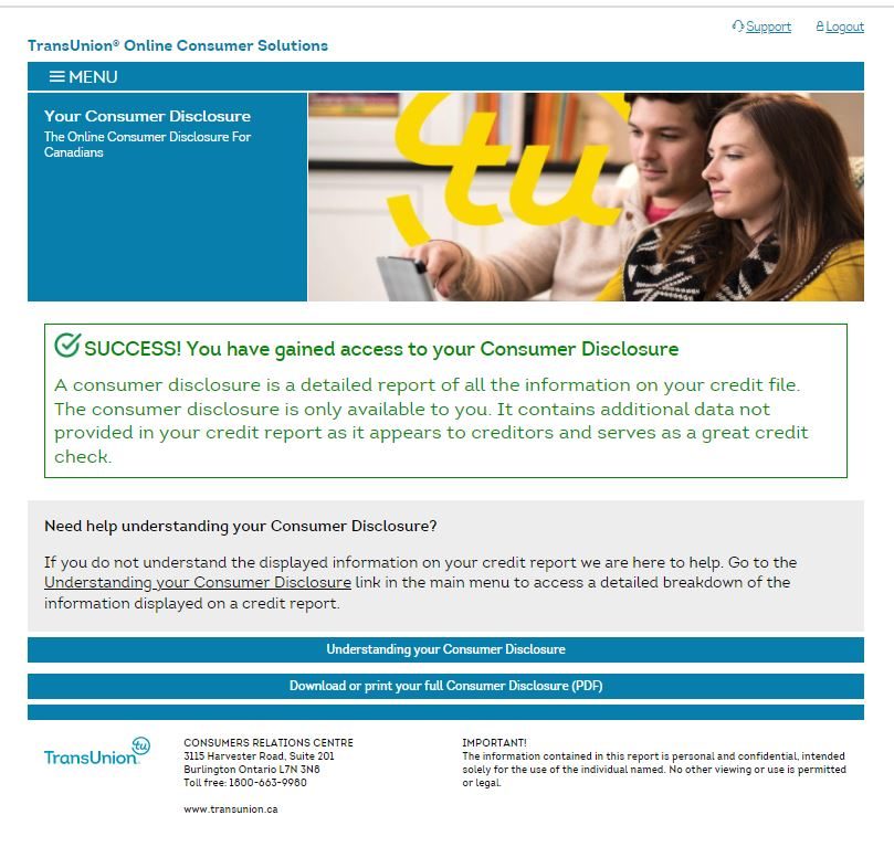 TransUnion - Accessing consumer disclosure online - RedFlagDeals.com Forums