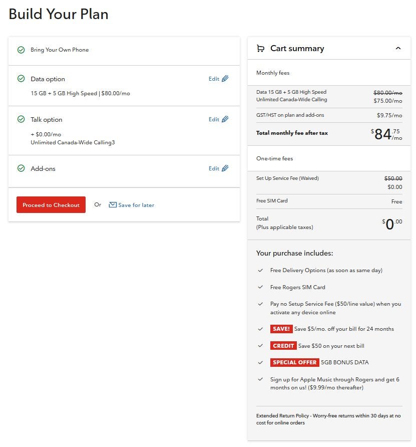 [Rogers] Rogers Infinite 56$ 20gb, 300$ Device Credit - EPP + Winback ...