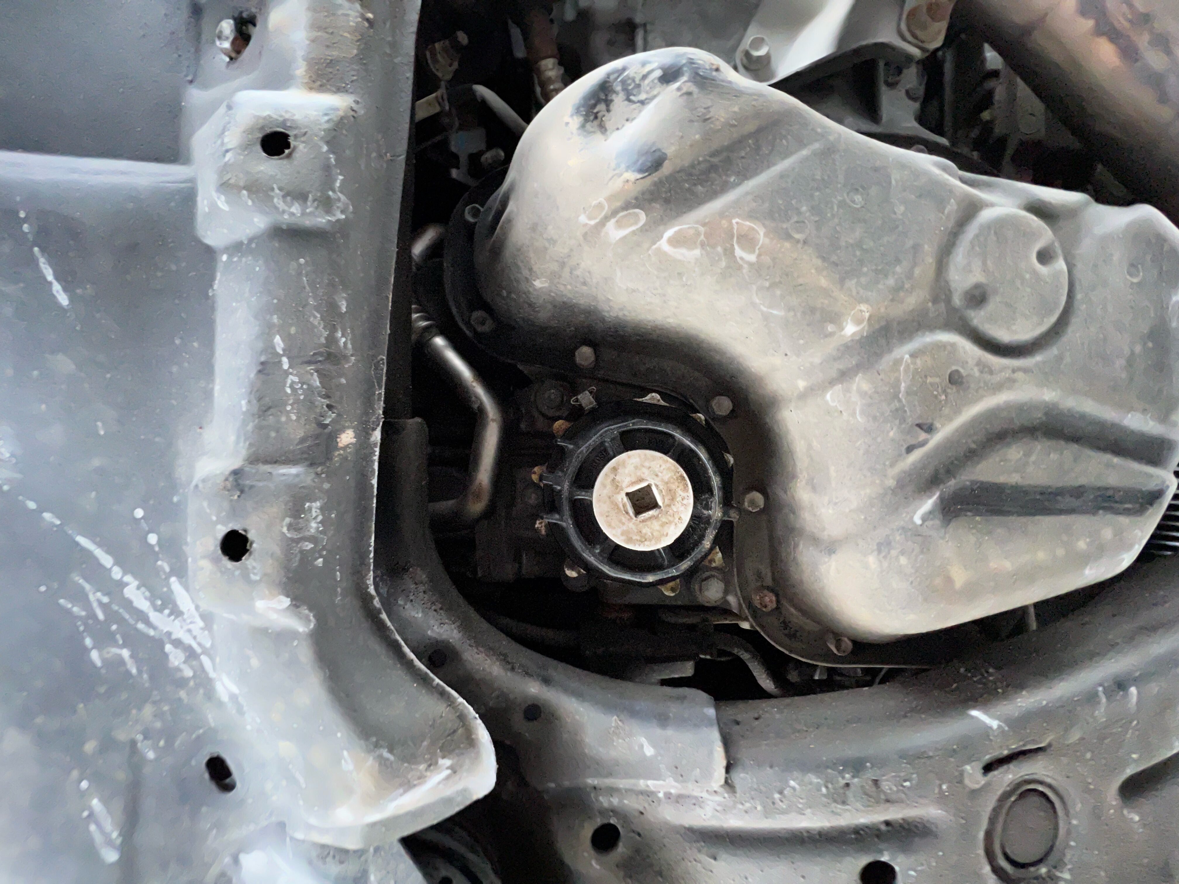 I hit a rock and it left a small ding on the oil pan. Should it be ...