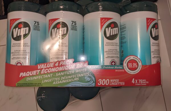 [Dollarama] Vim Disinfectant Sanitizer Wipes 4 Pack 300 Wipes Total ...