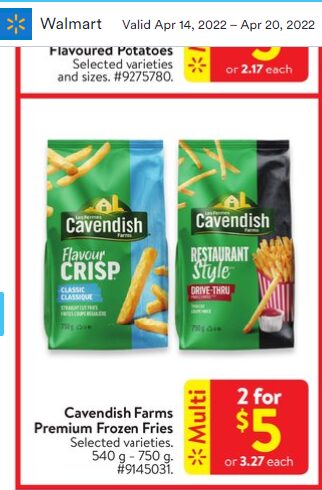 [Multiple] Cavendish Restaurant Style Waffle Fries or All Day Breakfast ...