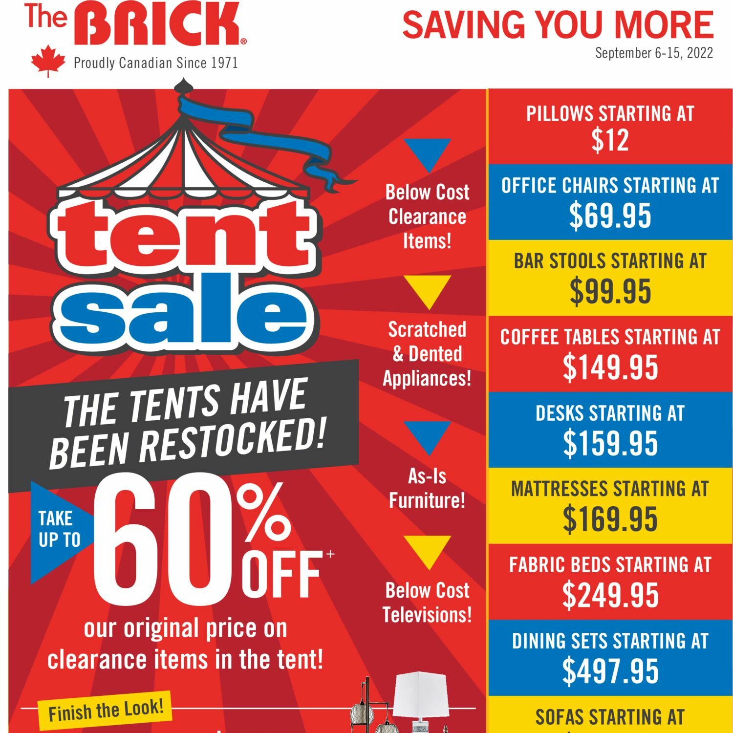 The Brick Weekly Flyer - Saving You More - Tent Sale (ON) - Sep 6 – 15 ...