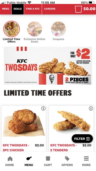 [KFC] KFC $2 Tuesdays in Calgary. 2 pieces or tenders - RedFlagDeals ...