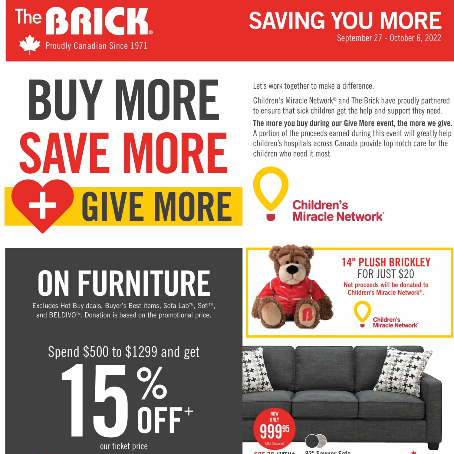 The Brick Weekly Flyer - Saving You More - Buy More, Save More, Give ...