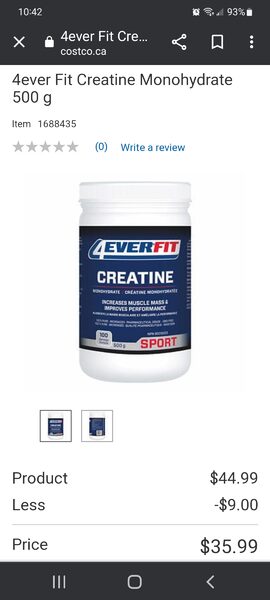 [Costco] Creatine - 4ever Fit Creatine $35.99 500g - Page 4 ...