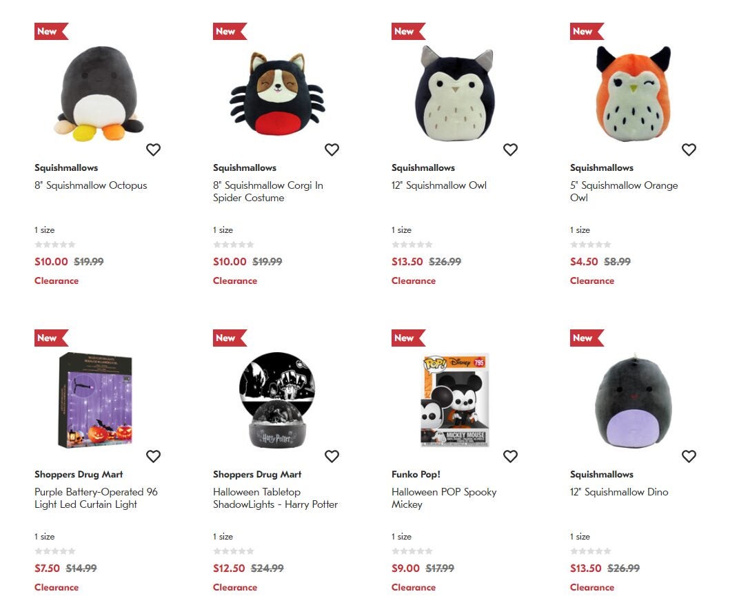[Shoppers Drug Mart] 50% off halloween items online (squishmallows ...