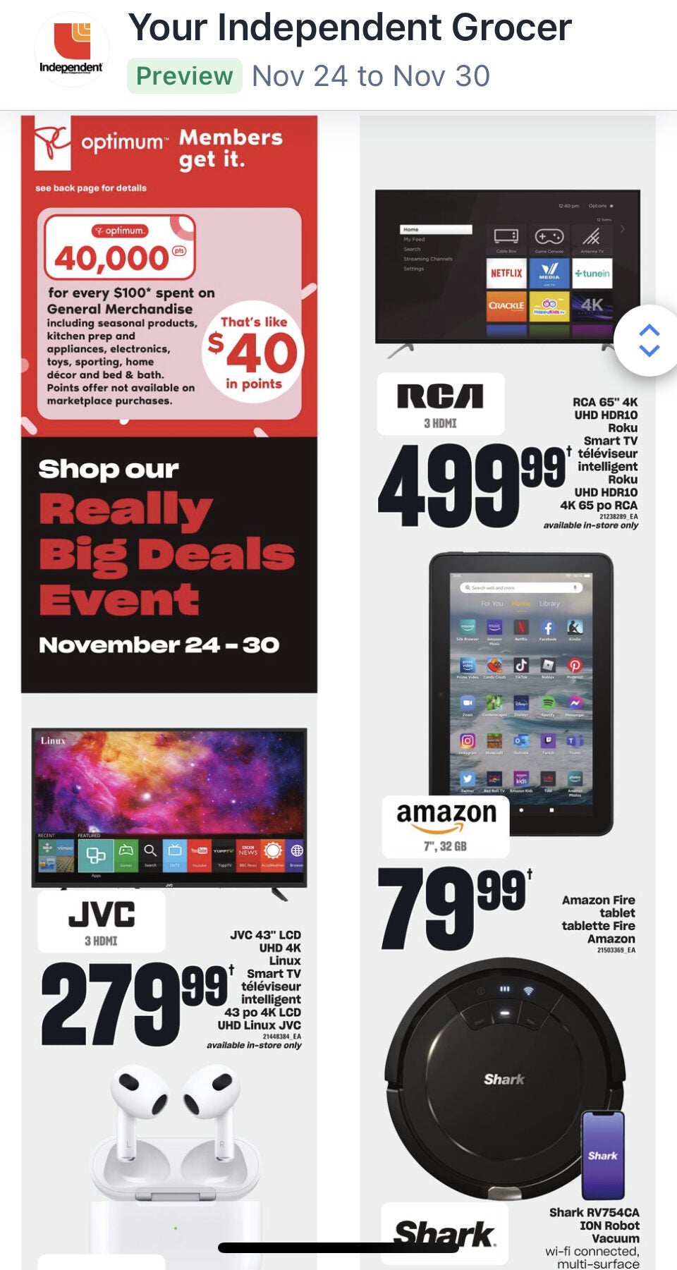 [Loblaws] Zehrs PC Optimum members get 40000 points for every $100 ...