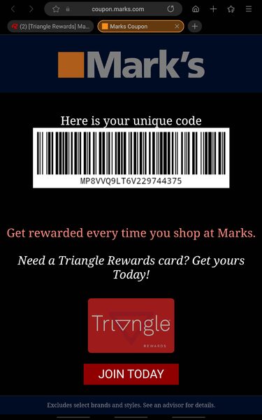 [Triangle Rewards] Mark's VIP Pricing - 40% Off Full-priced and 20% Off ...