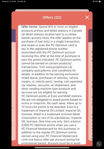 [Esso and Mobil] YMMV: Esso and Mobil gas offer earn 1000 + 4000 PC ...