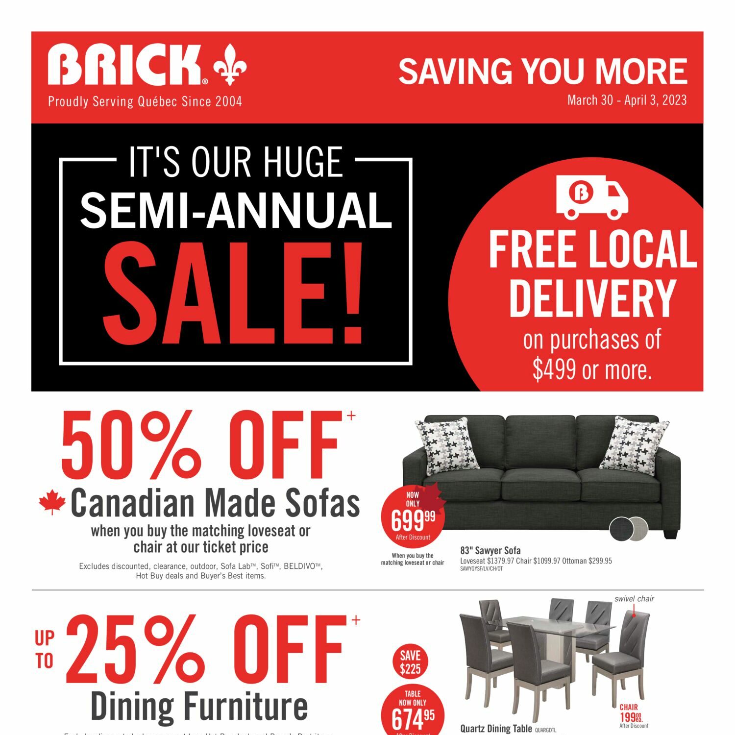 The Brick Weekly Flyer - Saving You More - Semi-Annual Sale (QC) - Mar ...