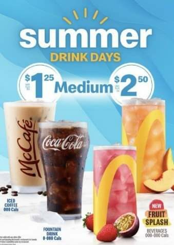 [McDonalds] Summer Drink Days (May 23 - September 4) - RedFlagDeals.com ...