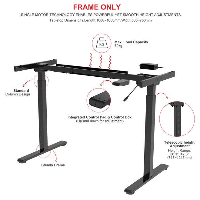 [Primecables.ca] Electric Standing Desk Gaming Desk Frame 2-Stage ...