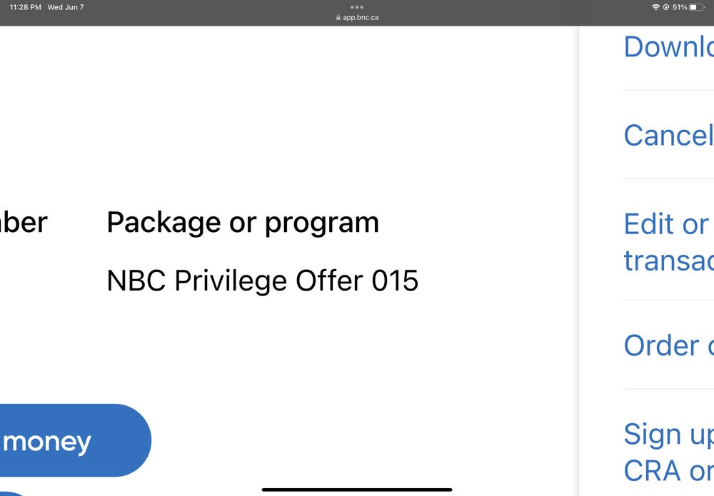 National Bank Privilege Offer (full banking package + P+0 credit line ...