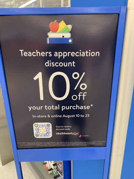 [Walmart] Teachers Appreciation Discount 10% Off Aug 10-23 ...
