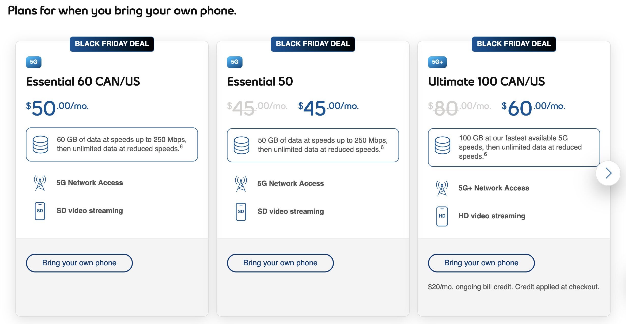 [Bell] [Black Friday] BYOD EPP $45/50GB Unlimited 5G and $50/60GB CAN ...