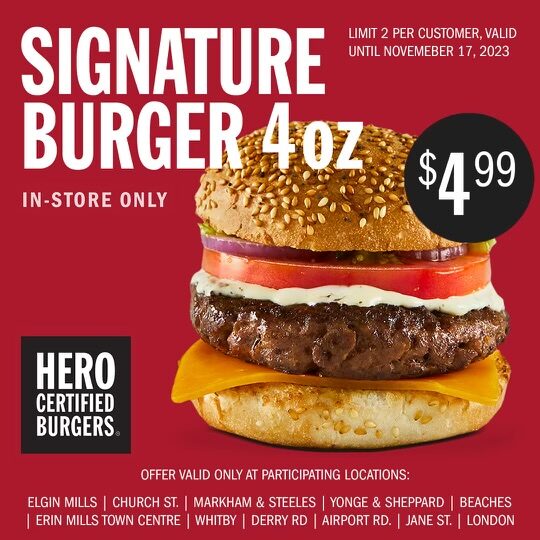 [Hero Certified burgers] 4oz signature burgers for $4.99 - RedFlagDeals ...