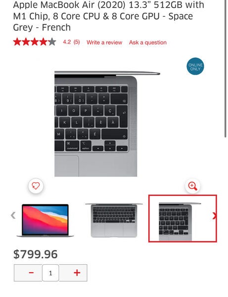 [The Source] Apple MacBook Air (2020) 13.3” 512GB with M1 Chip - FRENCH ...