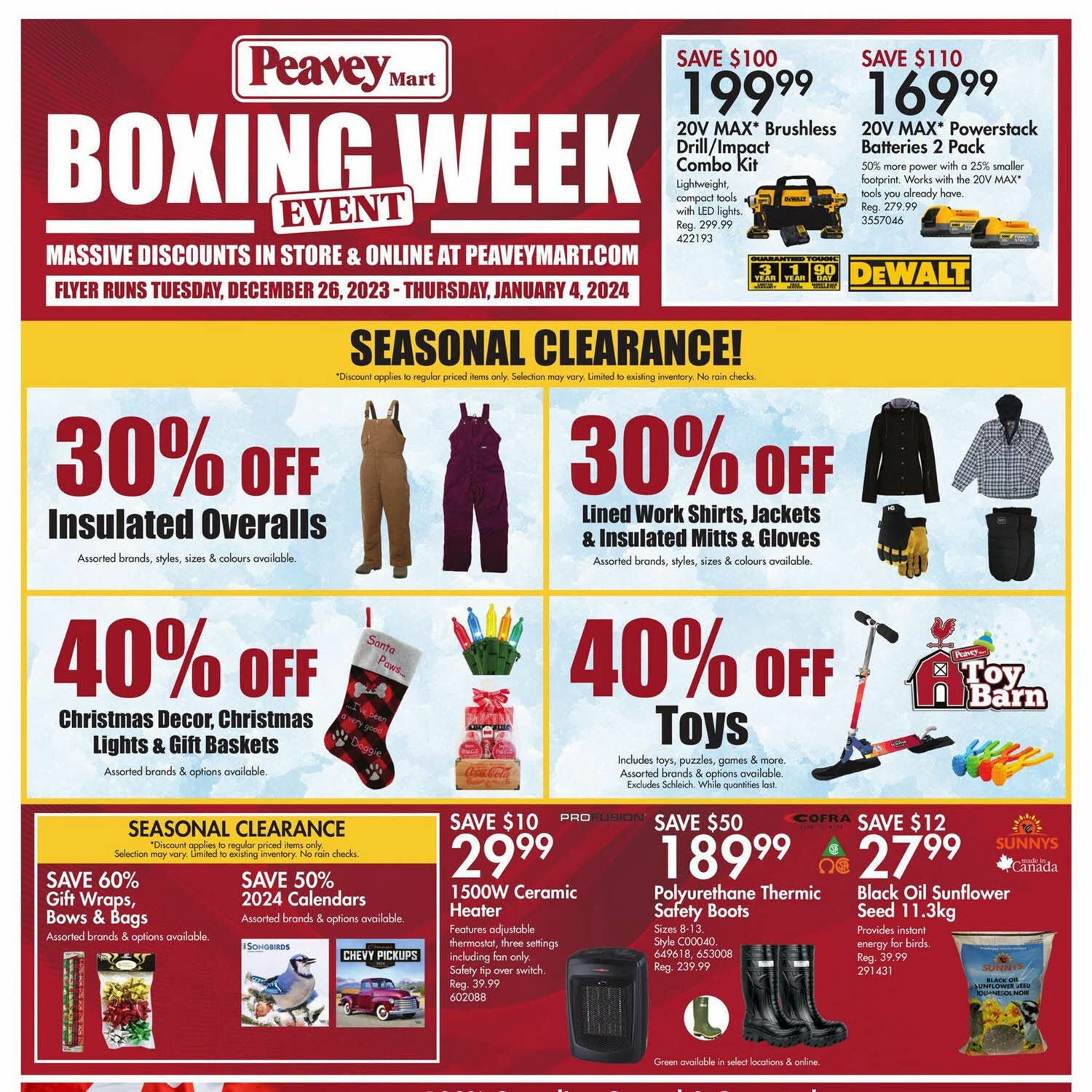 PeaveyMart Weekly Flyer - Weekly Deals - Boxing Week Event - Dec 26 ...