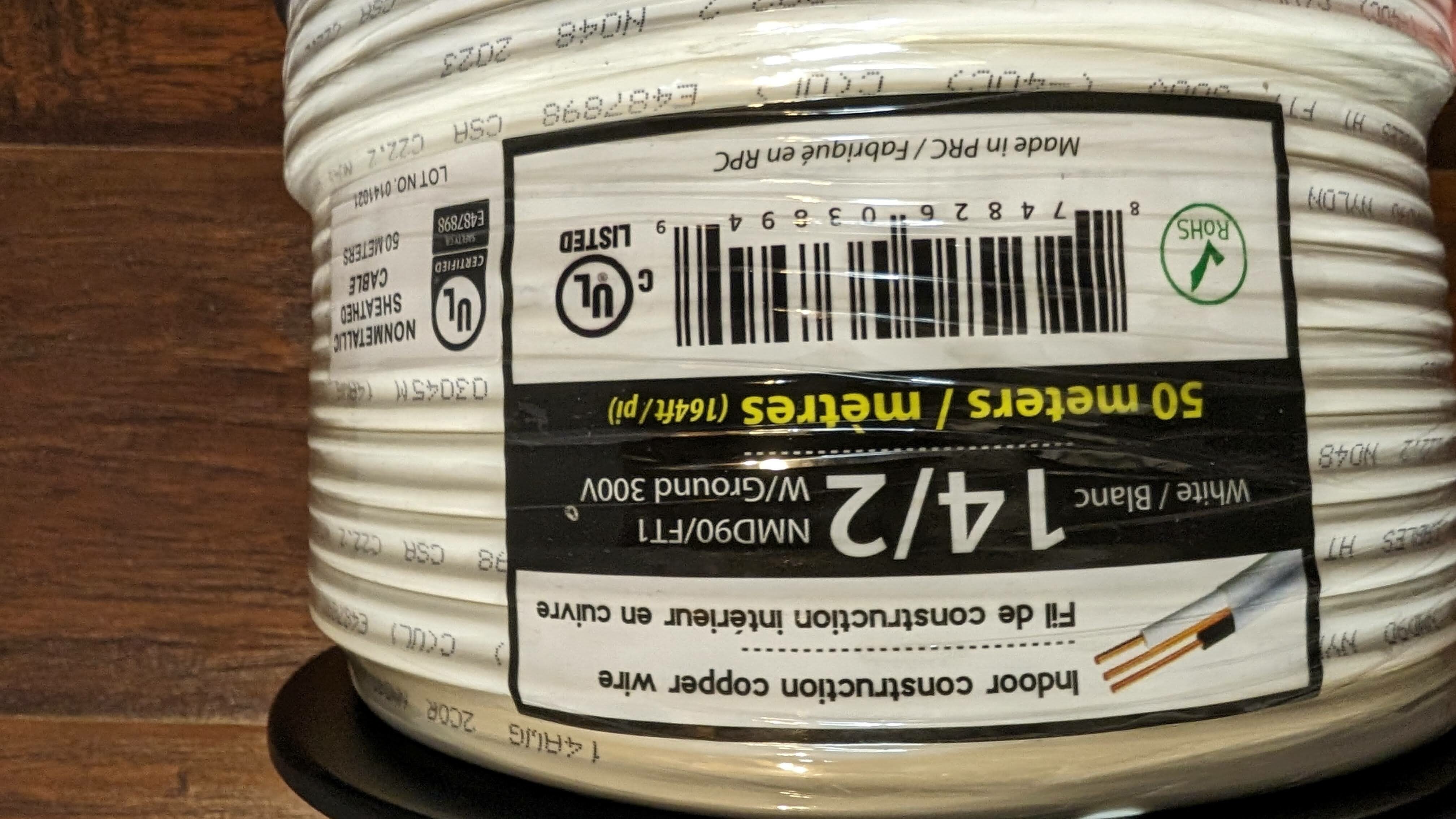 [Costco] NMD90/FT1 14/2 Indoor Copper Wire, 50 m, $65 in store or $67 ...