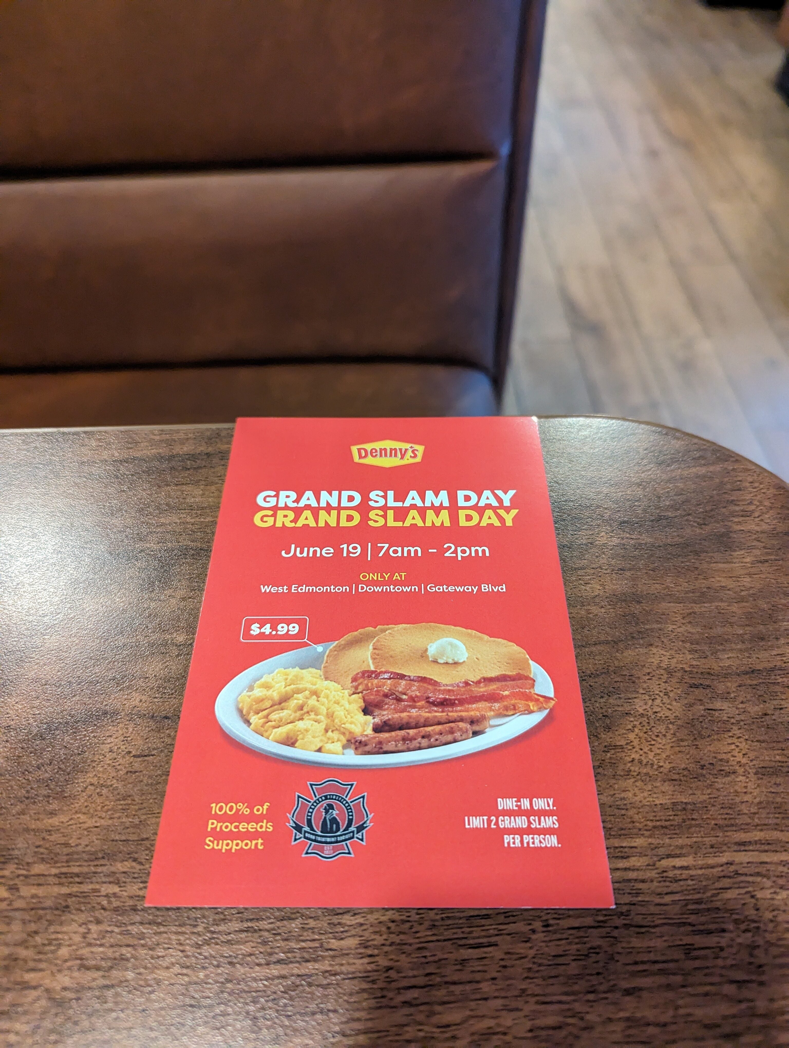 [Dennys] Grand Slam breakfast $9.99 w/drink purchase Mon-Thu (7am to ...