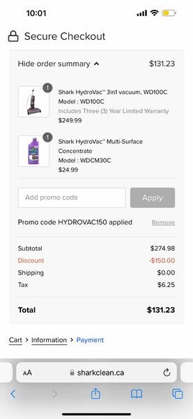 [Shark] Shark HydroVac™ 3in1 vacuum, WD100C $99.99 with Coupon code ...