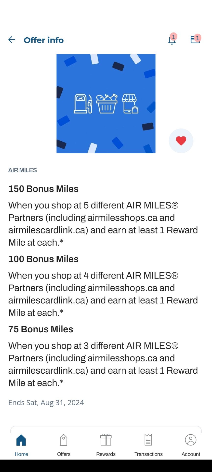 [Air Miles] 150 Bonus Air Miles for shopping at 5 different Air Miles ...