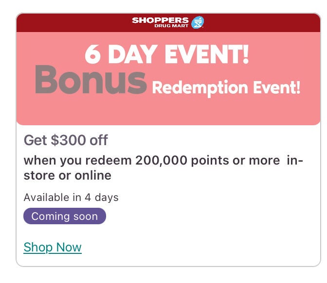 [Shoppers Drug Mart] SDM Bonus Redemption - August 16 - 21st ...