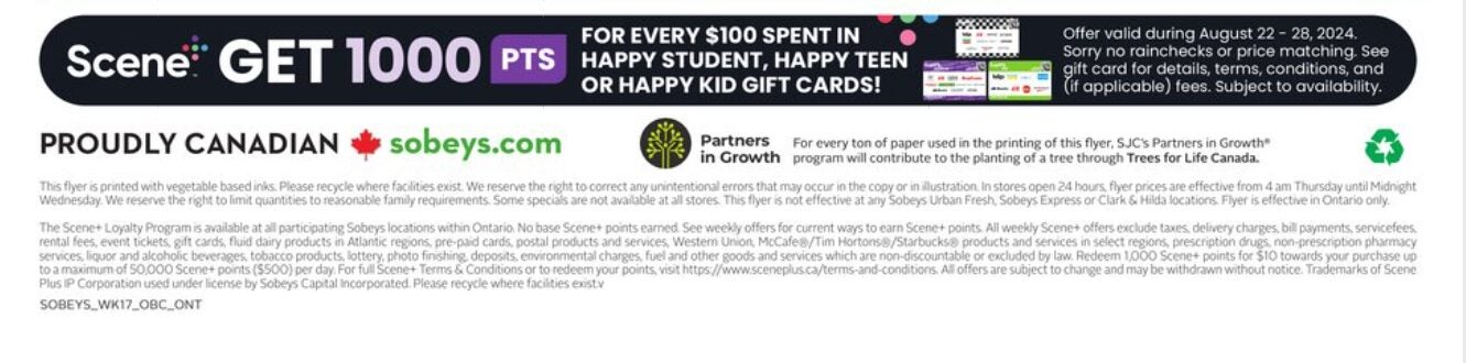 [Sobeys] [Safeway,Freshco,Foodland] Get 1000 Scene Points for every ...