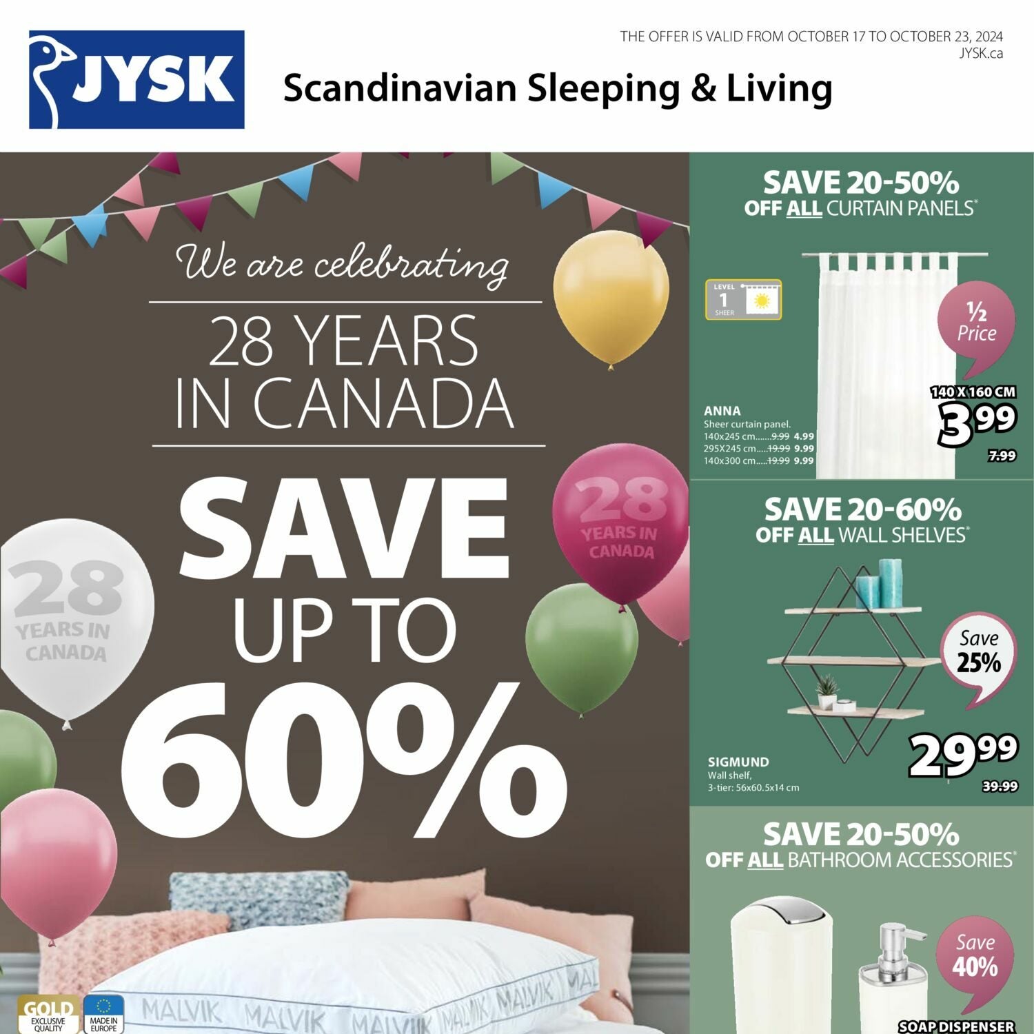 JYSK Weekly Flyer - Weekly Deals - Oct 17 – 23 - RedFlagDeals.com