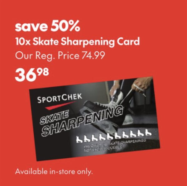 [Sport Chek] Sportchek 10x skate sharpening card 50% off ($36.98 ...