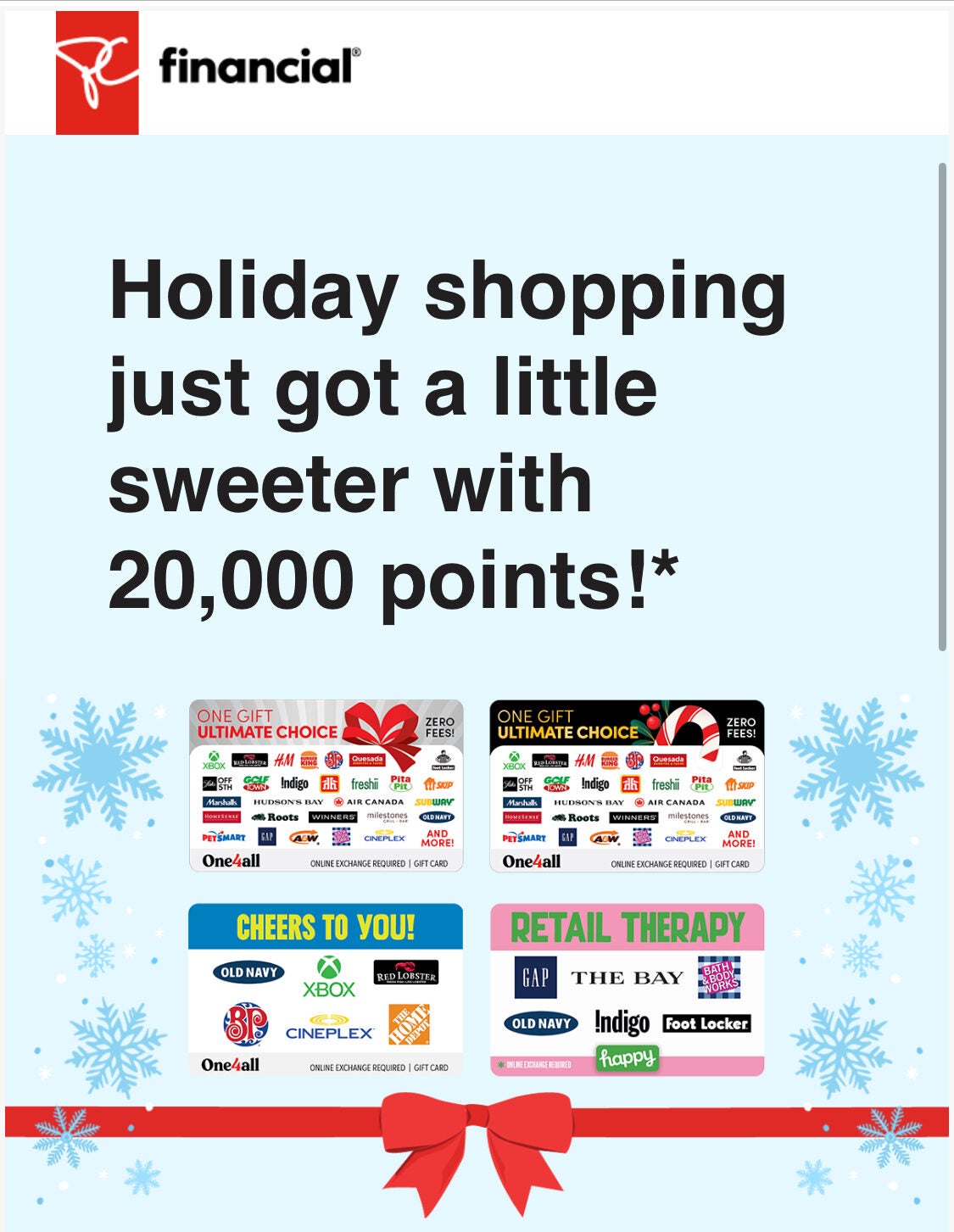 [PC Financial] 20k PC points for every $100* spent on Ultimate One4all ...