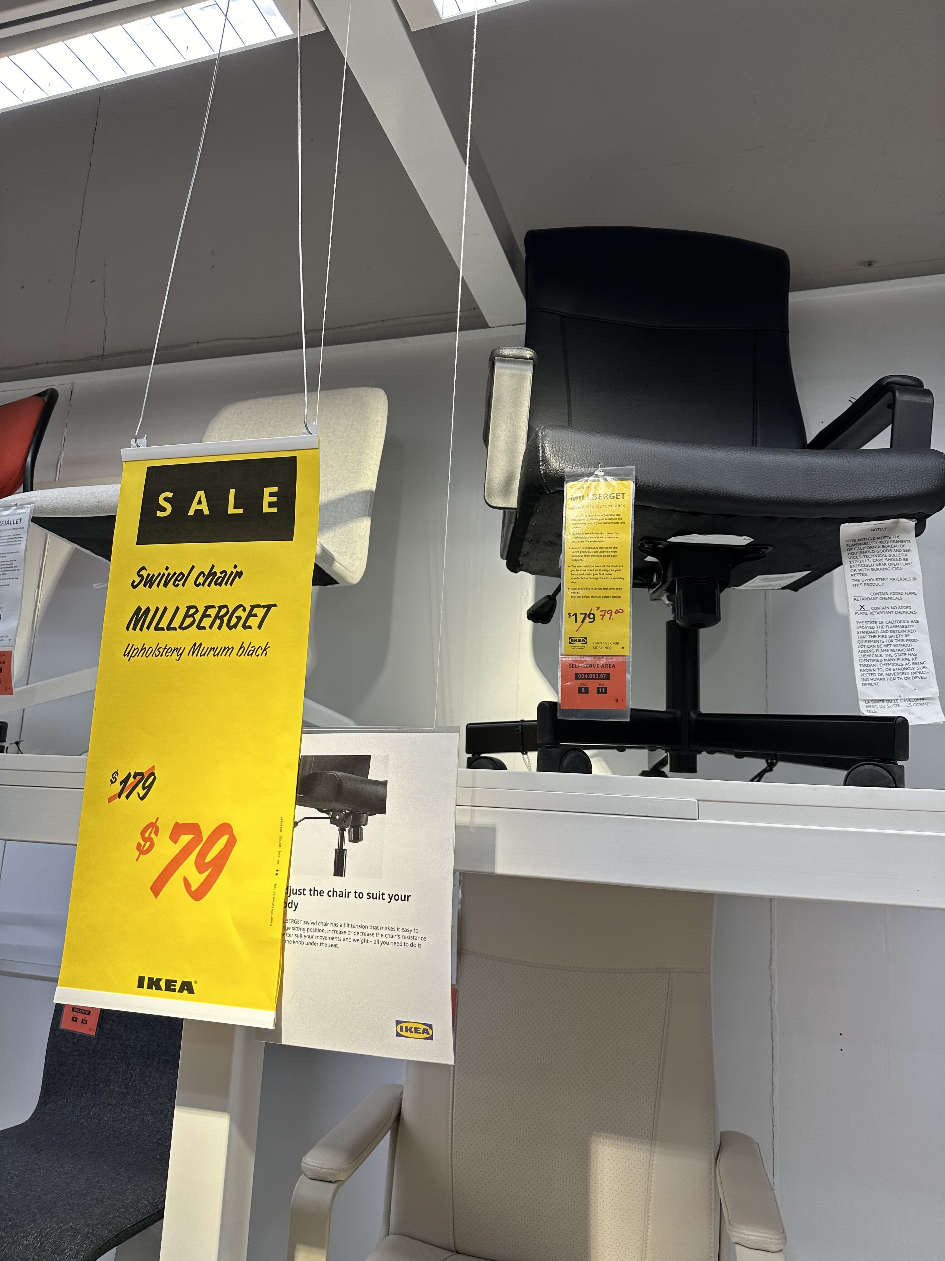 [IKEA] IKEA Burlington - Millberget Swivel Chair - Black - $79 regular ...