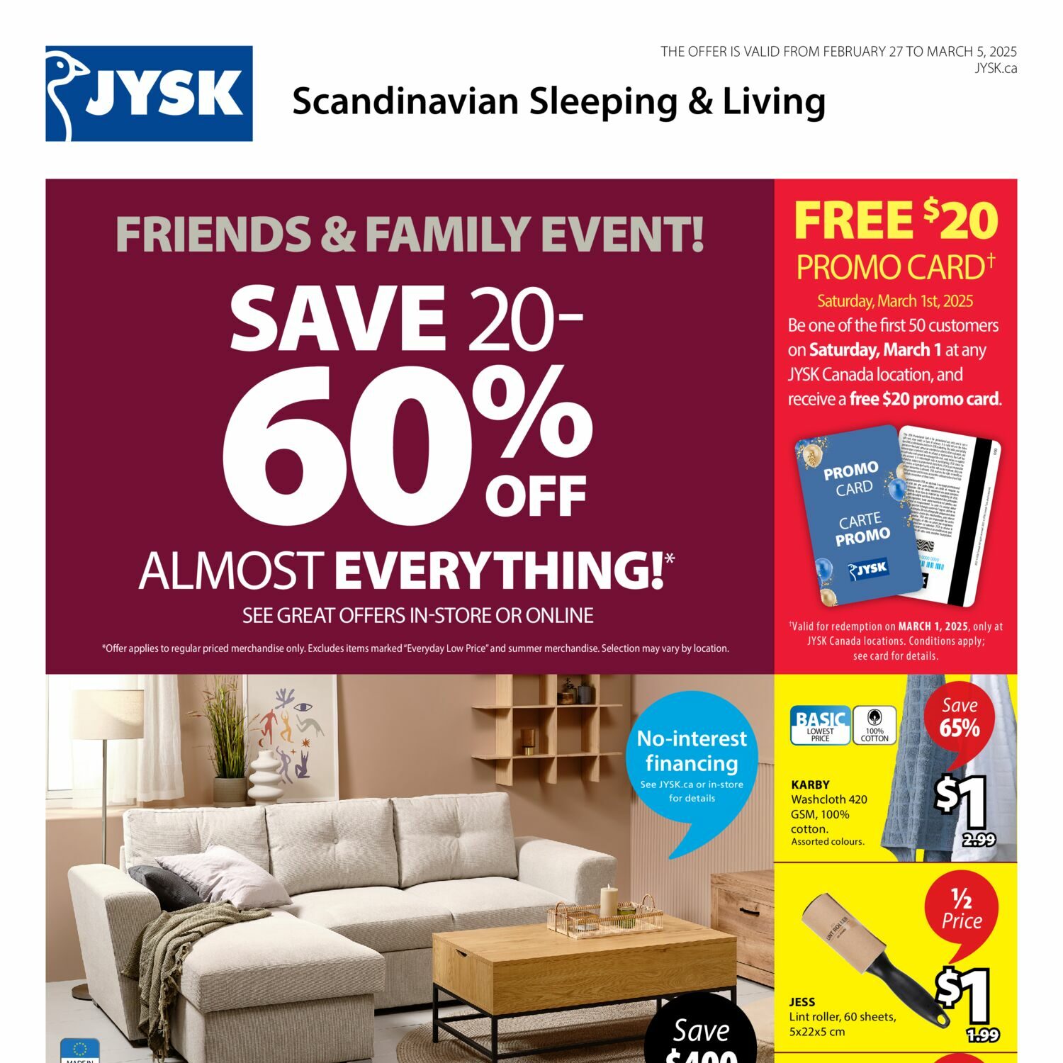 JYSK Weekly Flyer - Weekly Deals - Friends & Family Event - Feb 27 ...