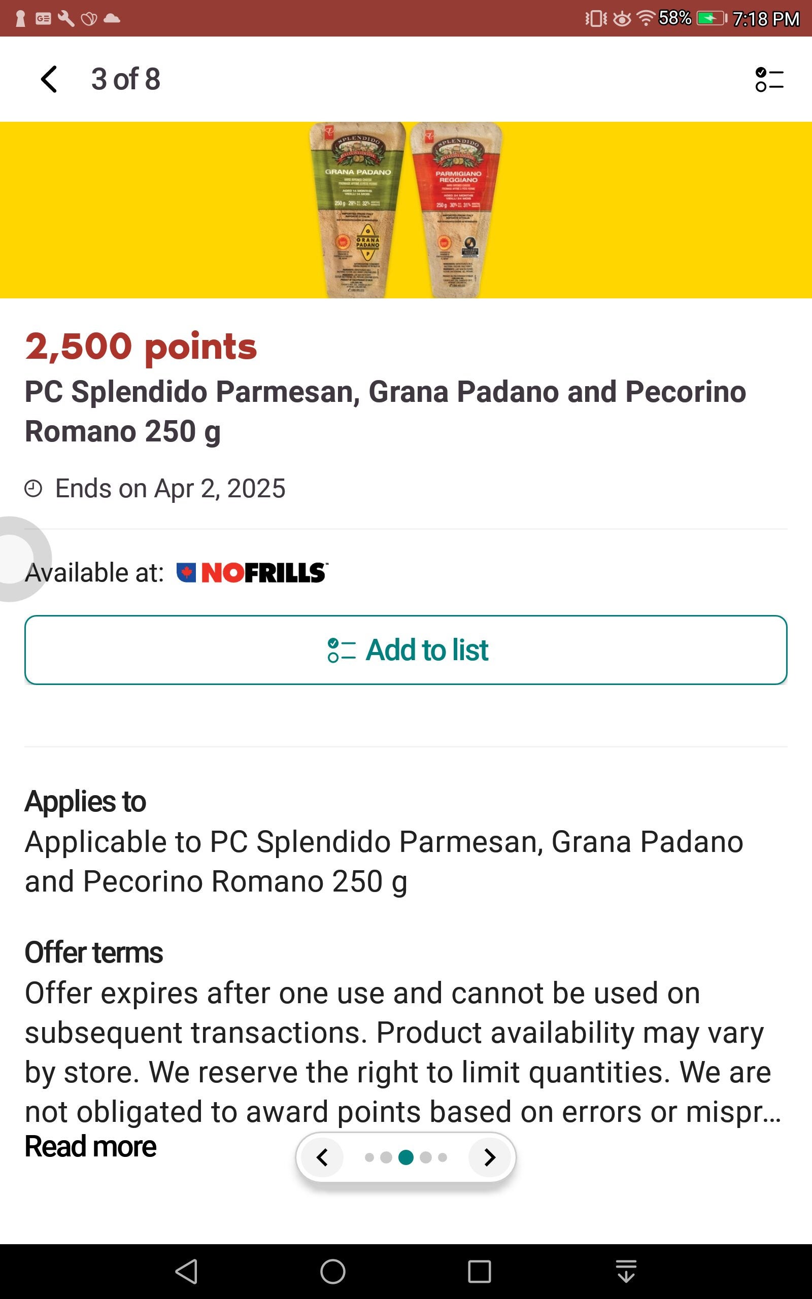 [No Frills] PC Parmigiano Reggagio , Grano Padano or Pecorino Romano ...