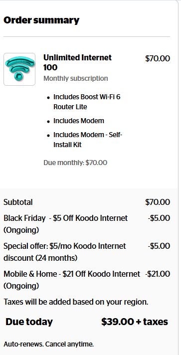 [Koodo] Home Internet options for ON, QC, SK, PE, NS, NB and NF Starting at $44/month ...