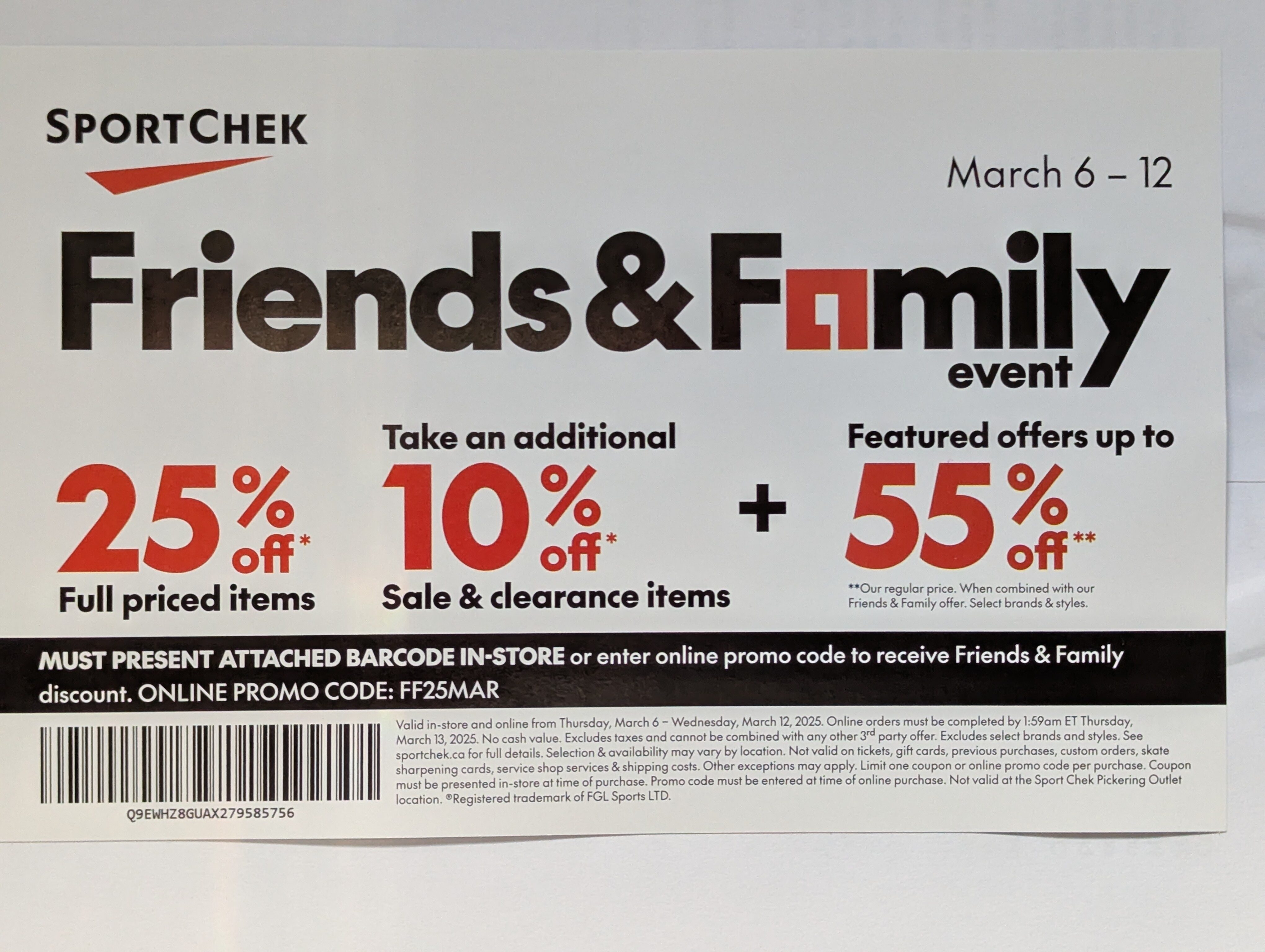 [Sport Chek] Friends & Family 25% off Full price and 10% off Sales ...