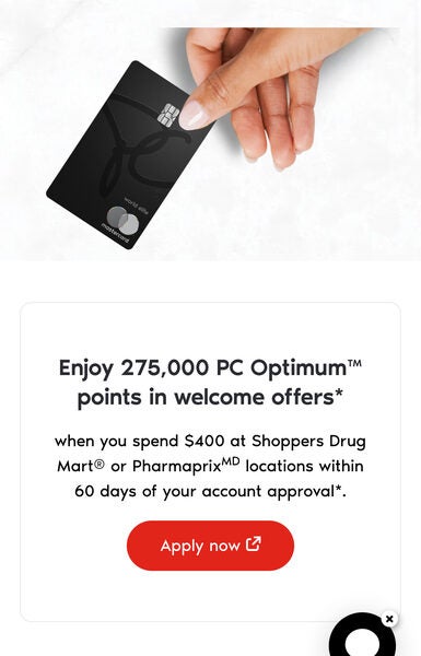 [PC Financial] PC Financial Mastercard - 275K PCO Points NAF w/ first ...