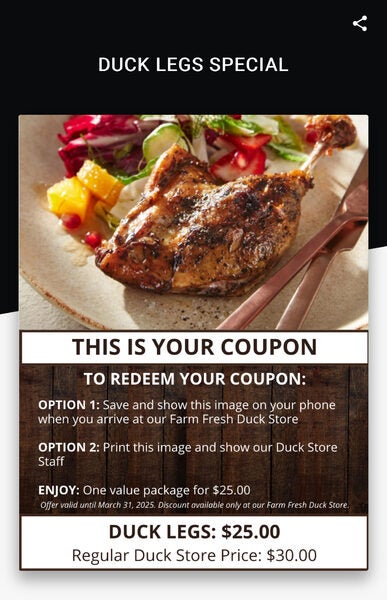 [King Cole duck farm] King Cole Duck 2kg duck legs $25 (eight legs ...