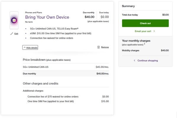 [Telus] Telus Winback $45 200GB CAN-US using online code [BC Only ...