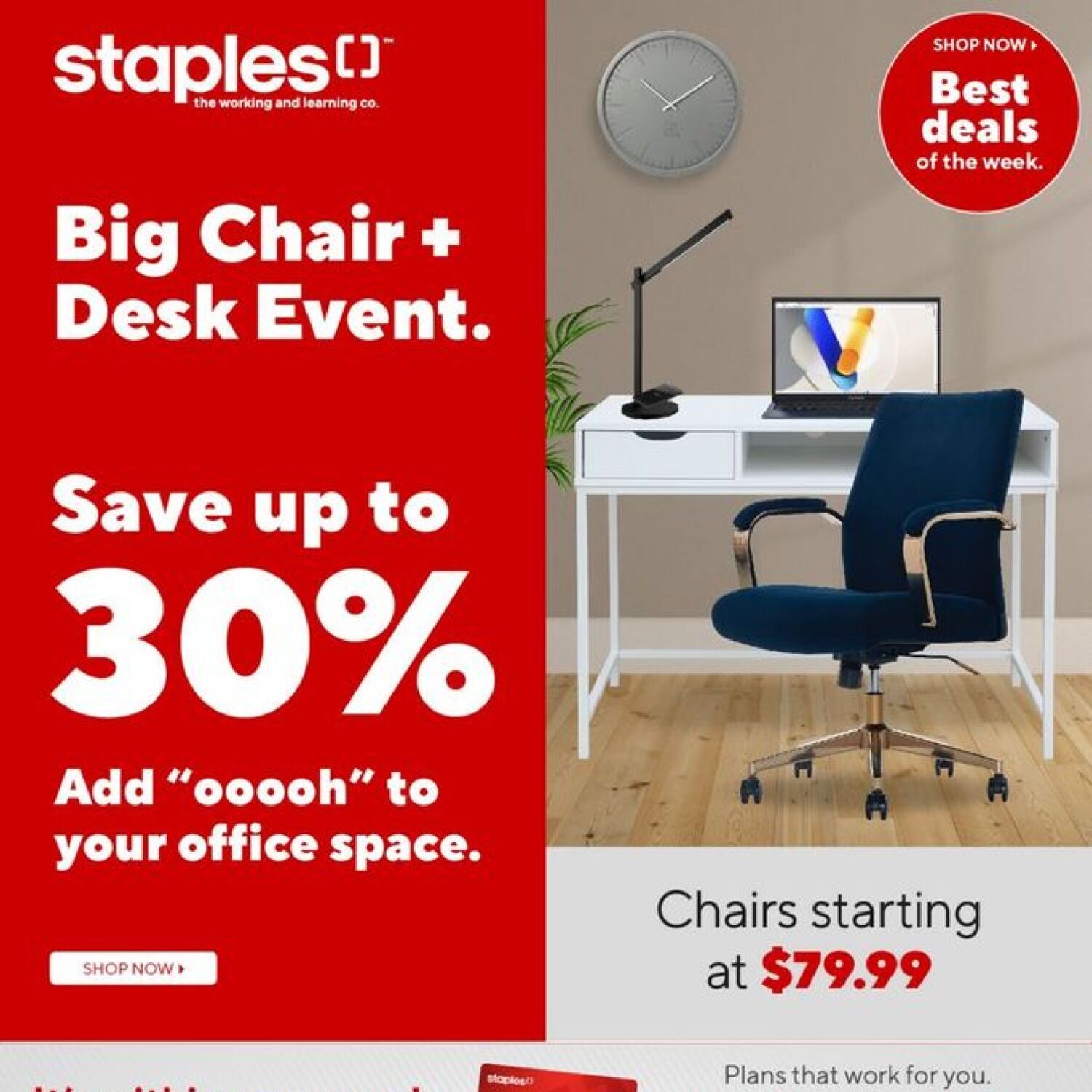 Staples Weekly Flyer - Weekly Deals - Big Chair + Desk Event - May 9 ...
