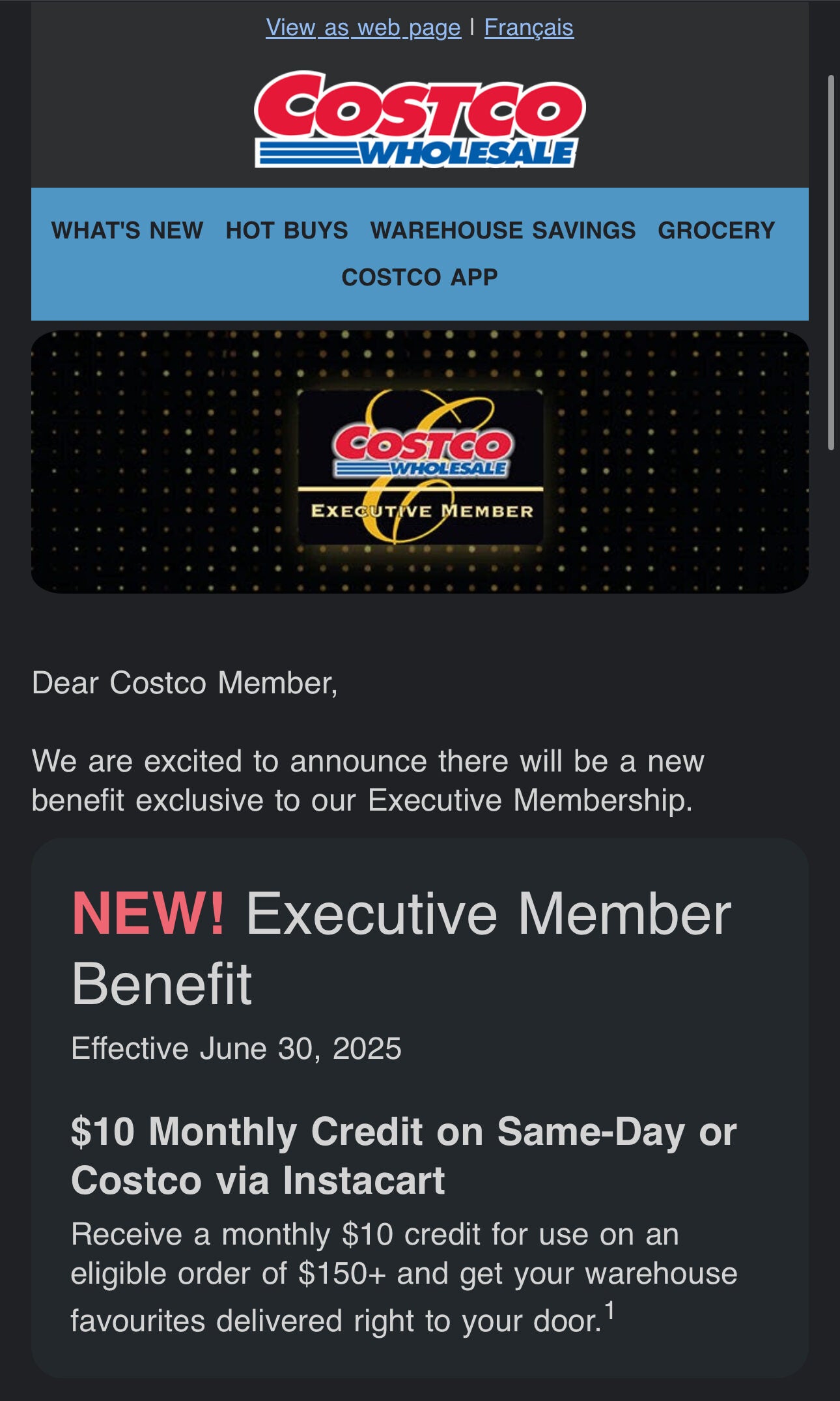 [Costco] Costco Same-Day $25 off $100 promo code SAMEDAYSAVE25 ...